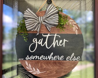 Welcome Door Hanger, Welcome Wood Circle Sign, Thanksgiving Door Hanger ...