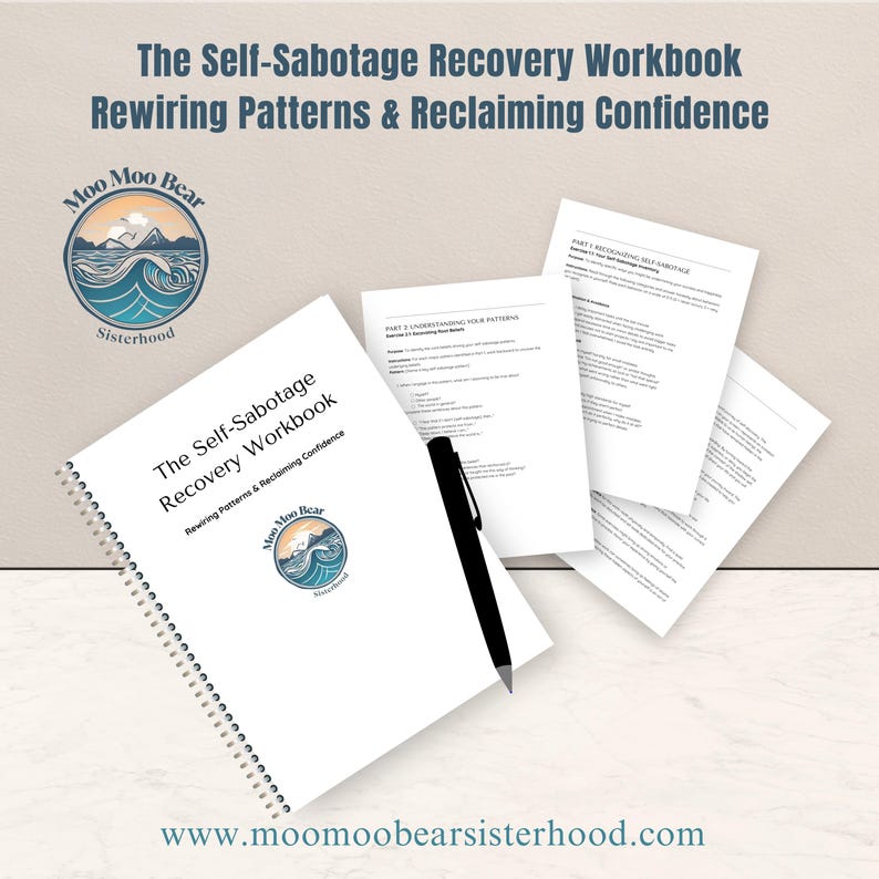 Self-sabotage Recovery Workbook - Mental Health Confidence Journal ...