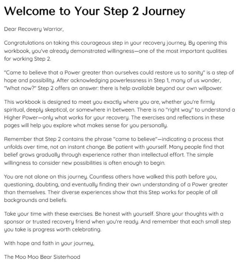 AA Step 2 Recovery Workbook: Higher Power Exploration (PDF Download, 40 ...