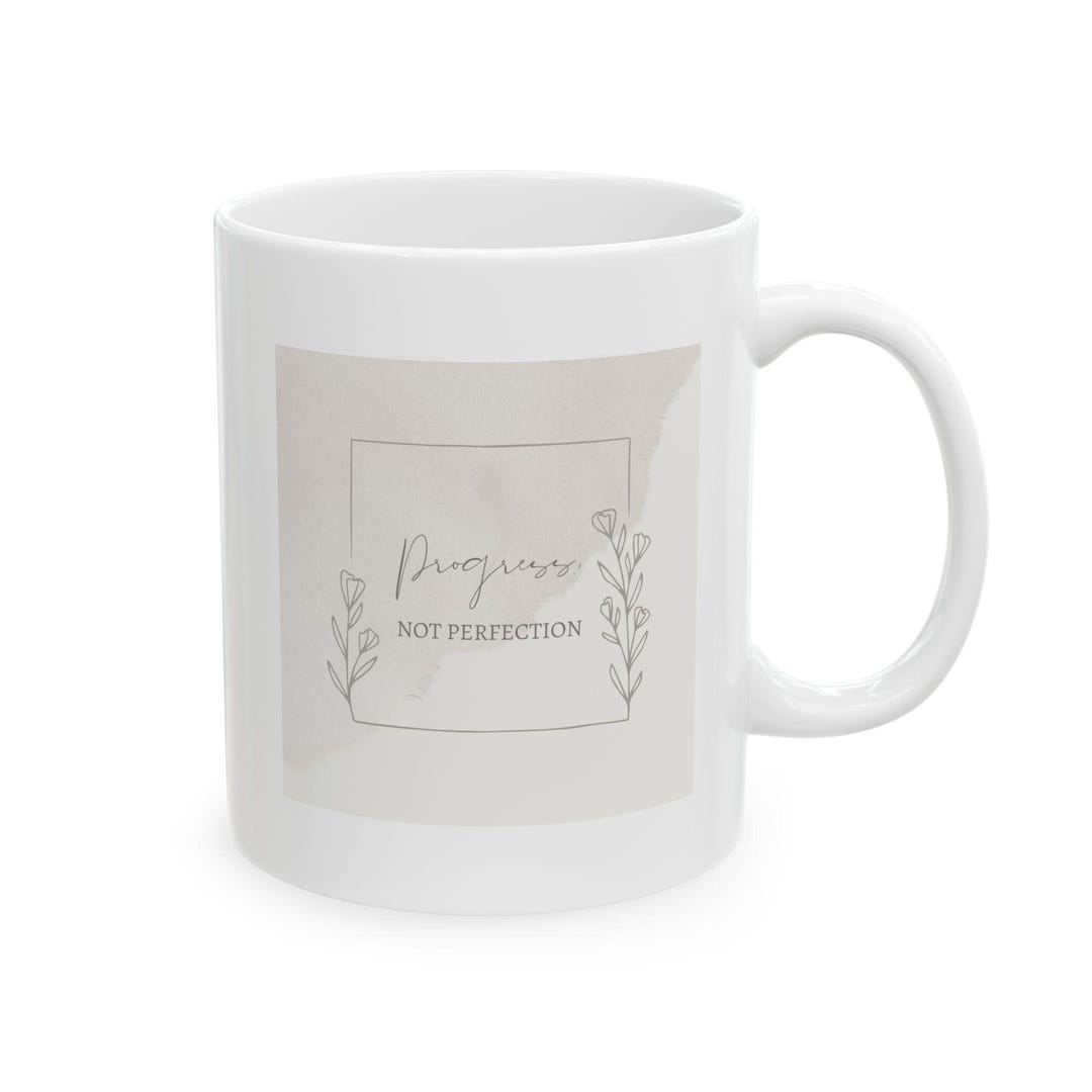 Progress, Not Perfection AA Slogan 11 Oz Ceramic Mug, Sobriety ...