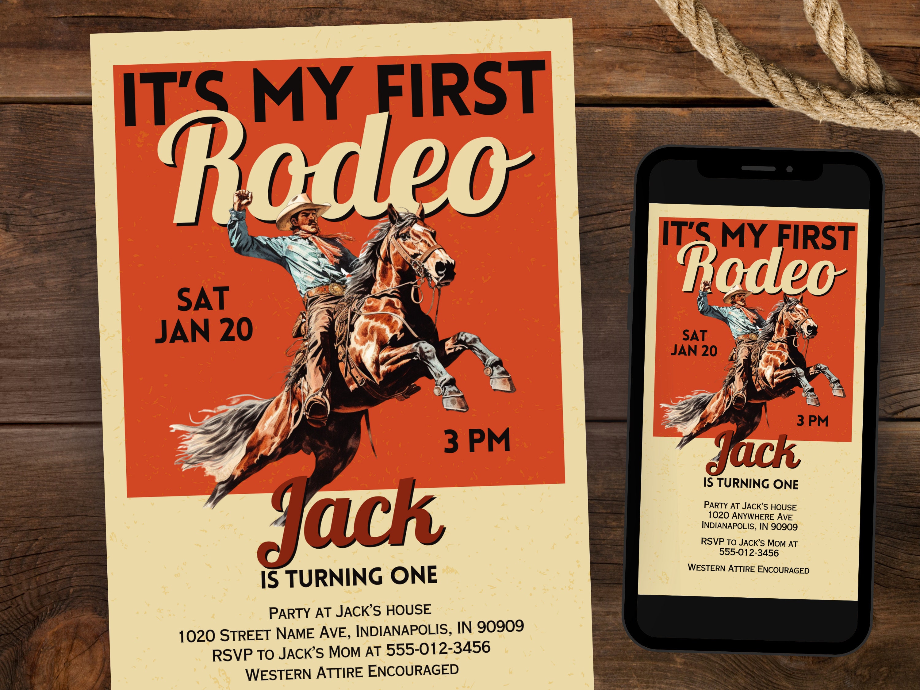 Editable My First Rodeo Birthday Invitation Template Instant - Etsy