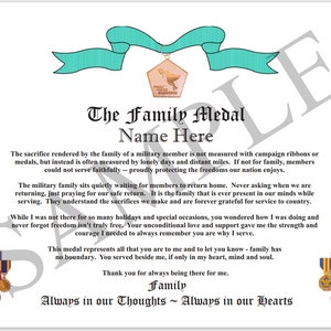 Military Child, Parent, Spouse Medals - Etsy