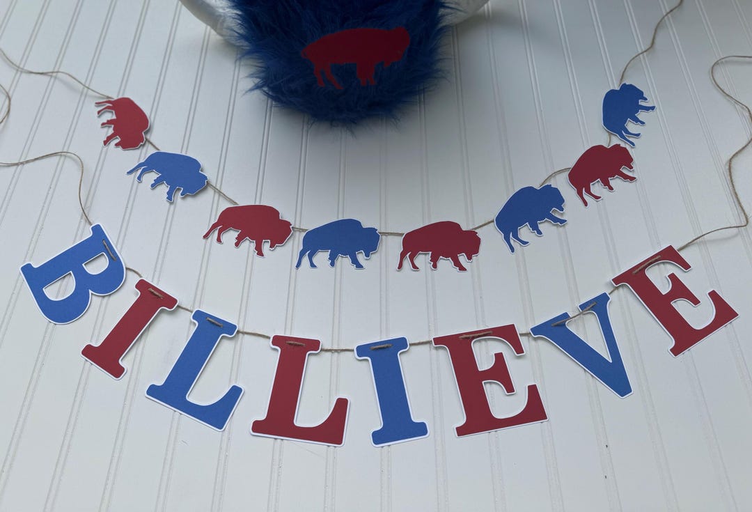 Buffalo Football Billieve Garland Banner, Man Cave, Tailgating, Game ...