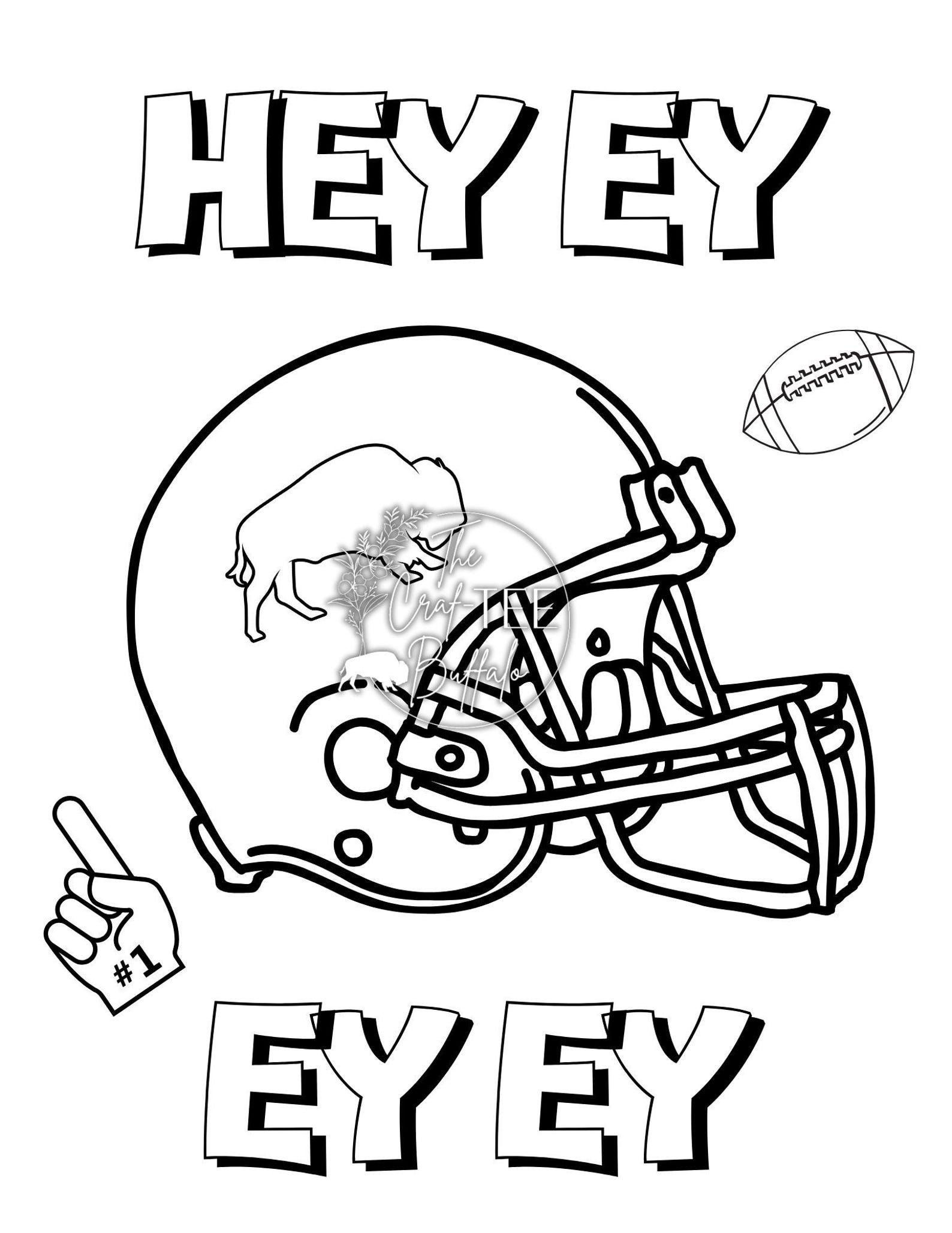 Buffalo Football Hey Ey Ey Ey Printable Coloring Page Kids Coloring ...