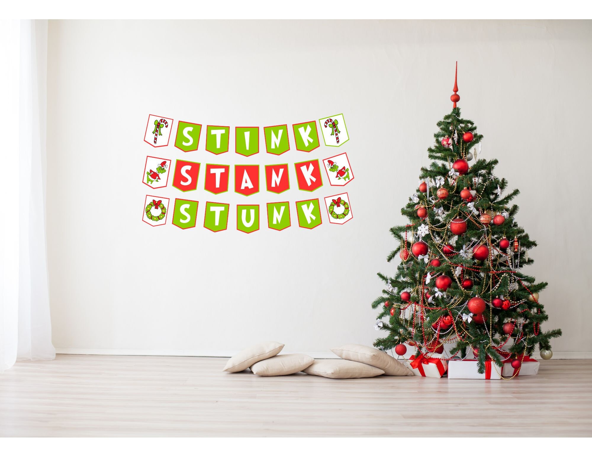 Stink Stank Stunk Grinchmas Printable Banner Instant Download - Etsy