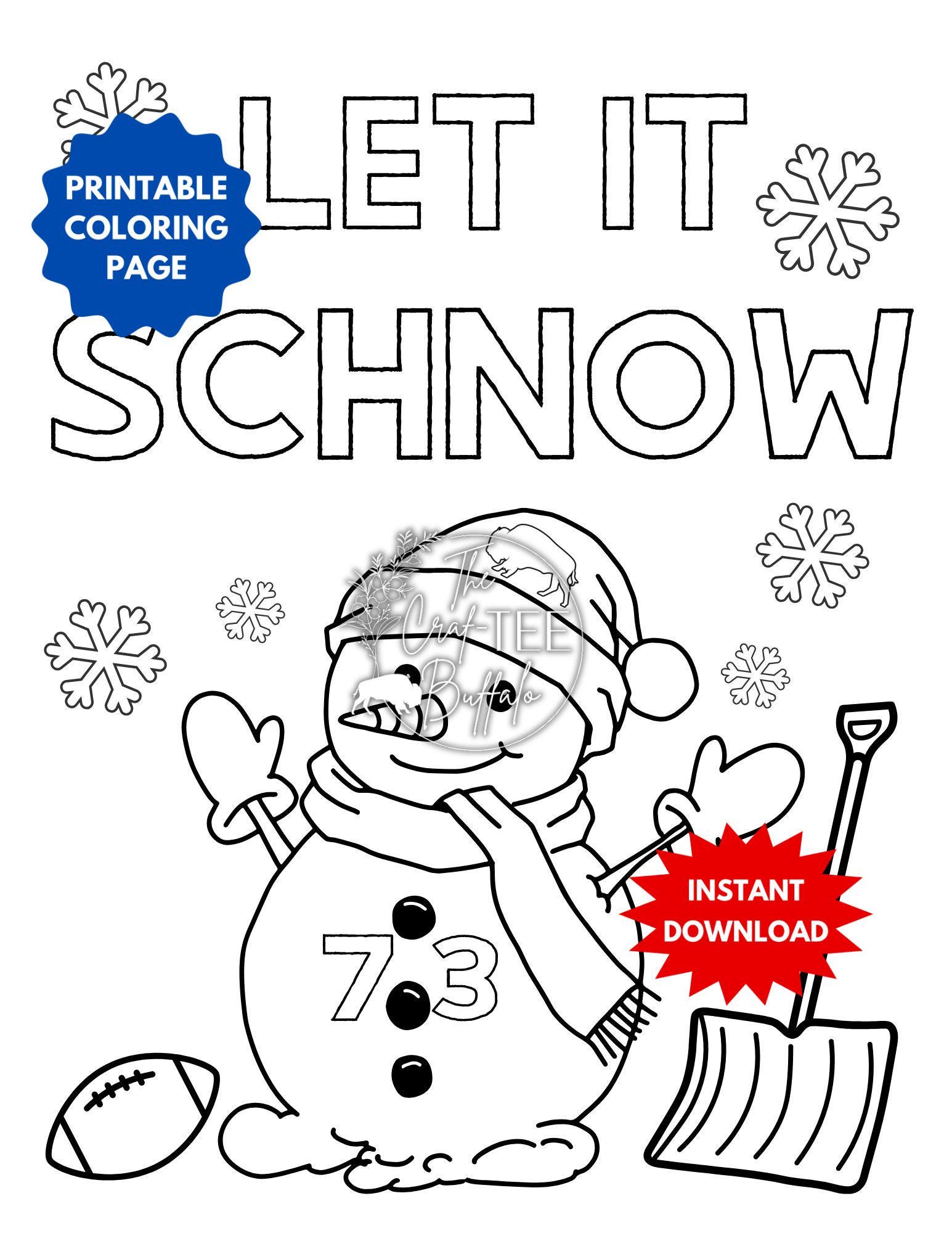 Buffalo Football Schnow Man Printable Coloring Page Kids Coloring Page ...