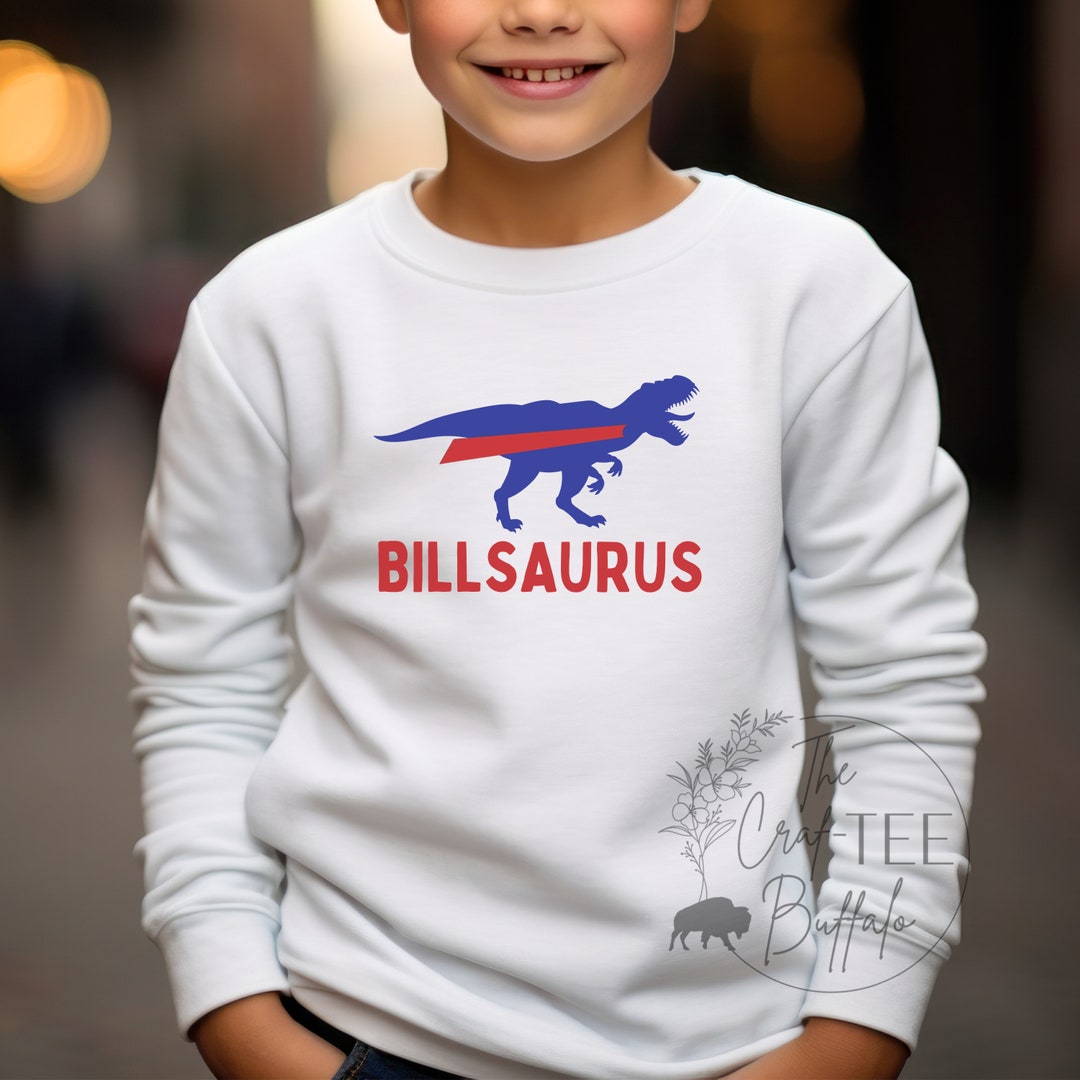 Buffalo BILLSAURUS Tyrannosaurus Crewneck Sweatshirt Youth Boys ...