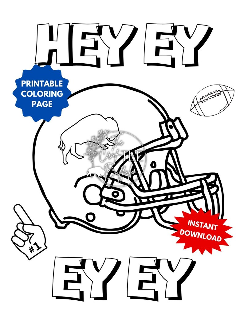 Buffalo Football Hey Ey Ey Ey Printable Coloring Page Kids Coloring ...