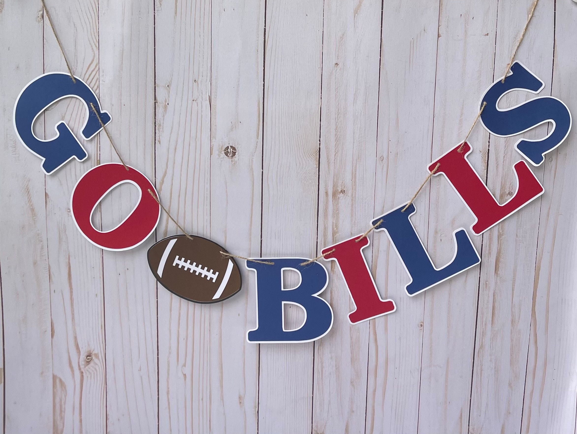 Buffalo Football GO BILLS Garland Banner, Man Cave, Tailgating, Game ...