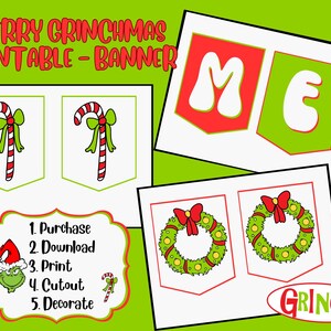 Merry Grinchmas Printable Banner Instant Download - Etsy