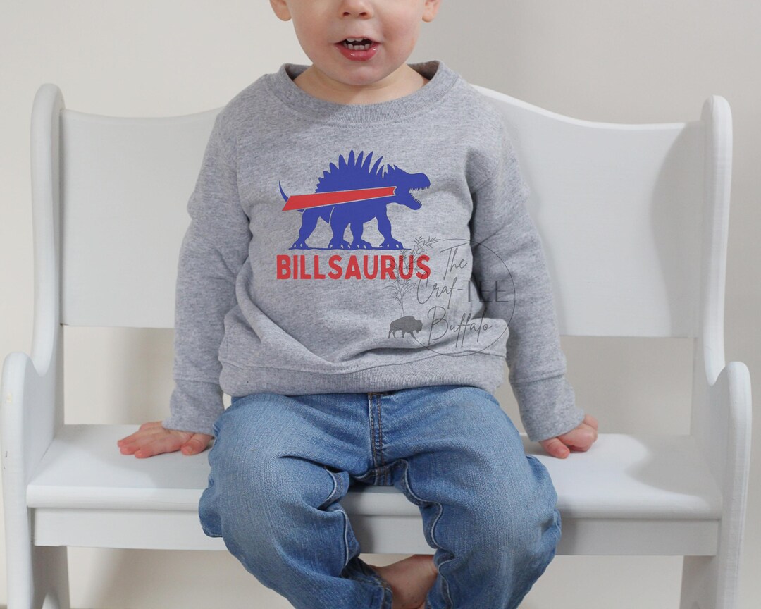Buffalo Football Toddler Dinosaur Billsaurus Crewneck Sweatshirt T Rex ...