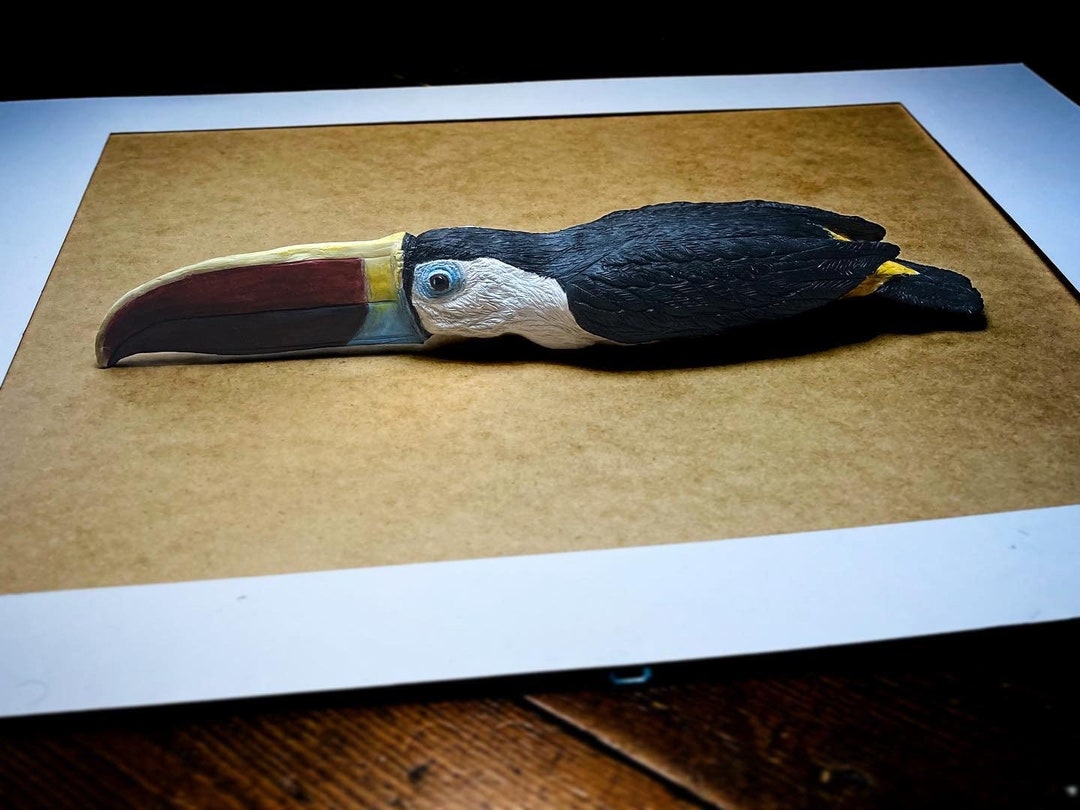 Animal Sculpture / Model of a Blue Toucan Bird Realistic Faux Taxidermy ...