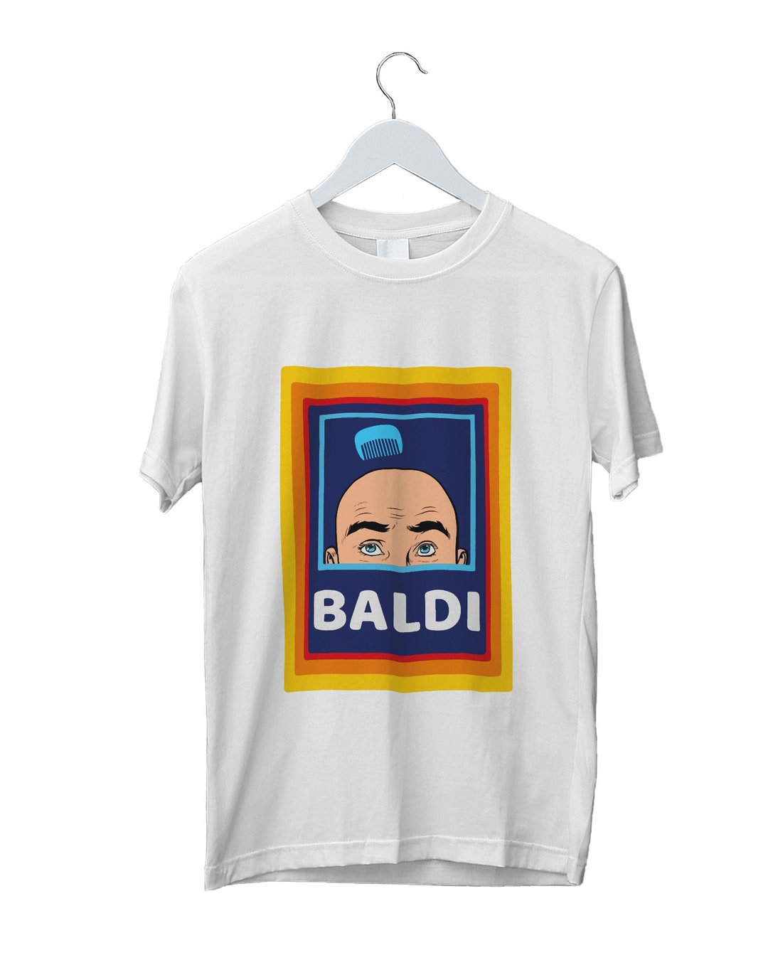 Baldi Aldi Bald Head for Him T-shirt, Funny Joke BALD Person Adult Mens ...