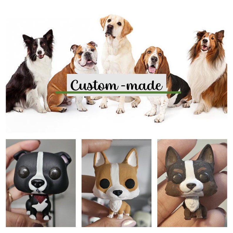 Custom Hand-painted 3D Printed Resin Pet Dog Corgi Figurine, Funko Pop ...