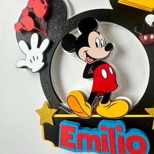 Mickey Mouse Personalized Cake Topper: 7.5" Birthday Party Decor - Etsy