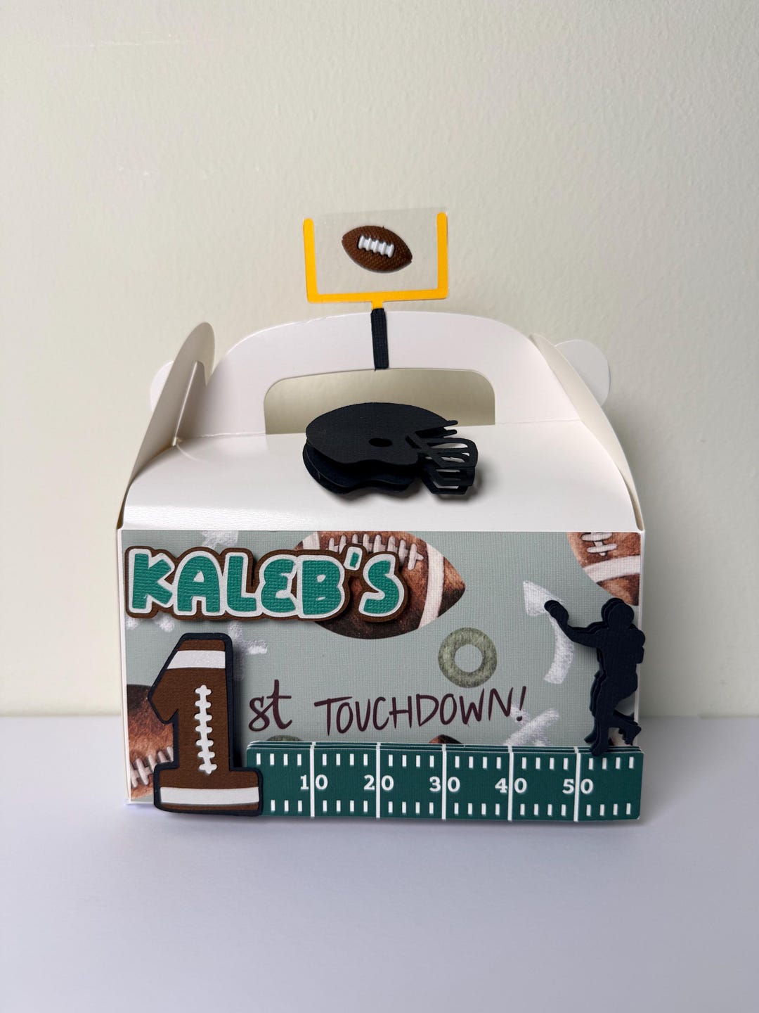 Personalized Football Party Favor Box | Handmade Gable Box - Etsy