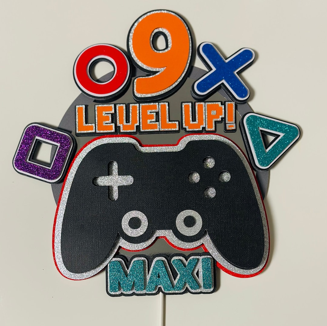 Level up Gamer Cake Topper - Etsy