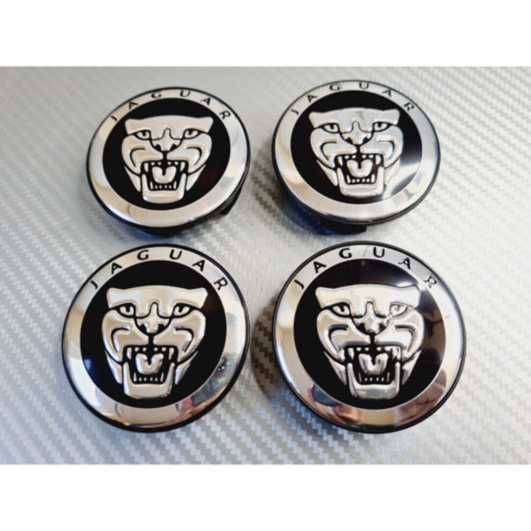 NEW Genuine 59mm Jaguar Growler Alloy Wheel Centre Caps Black X4 All ...