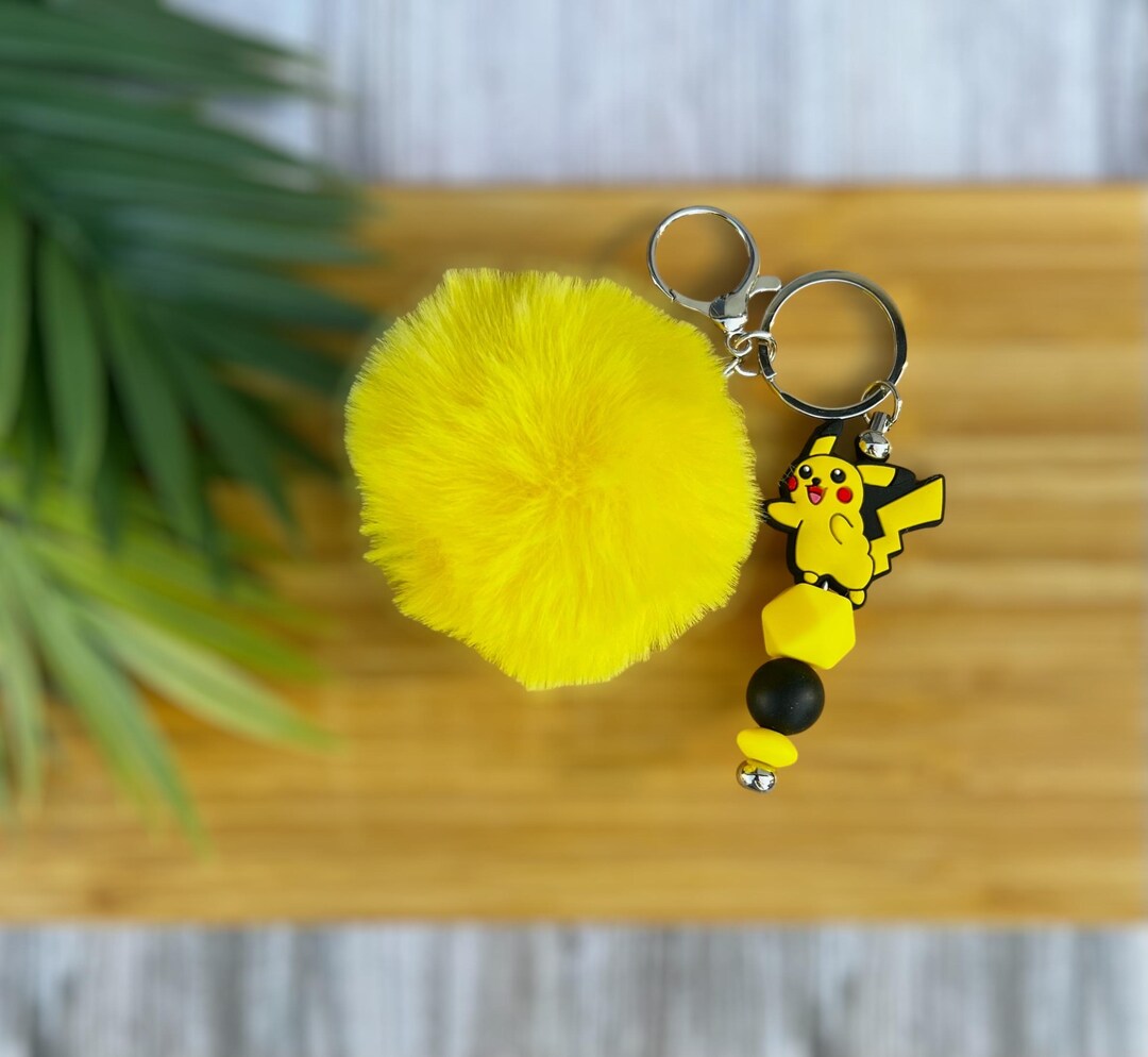 Pikachú Keychain Puff Ball and Clip Attachment Included FAST SHIPPING ...