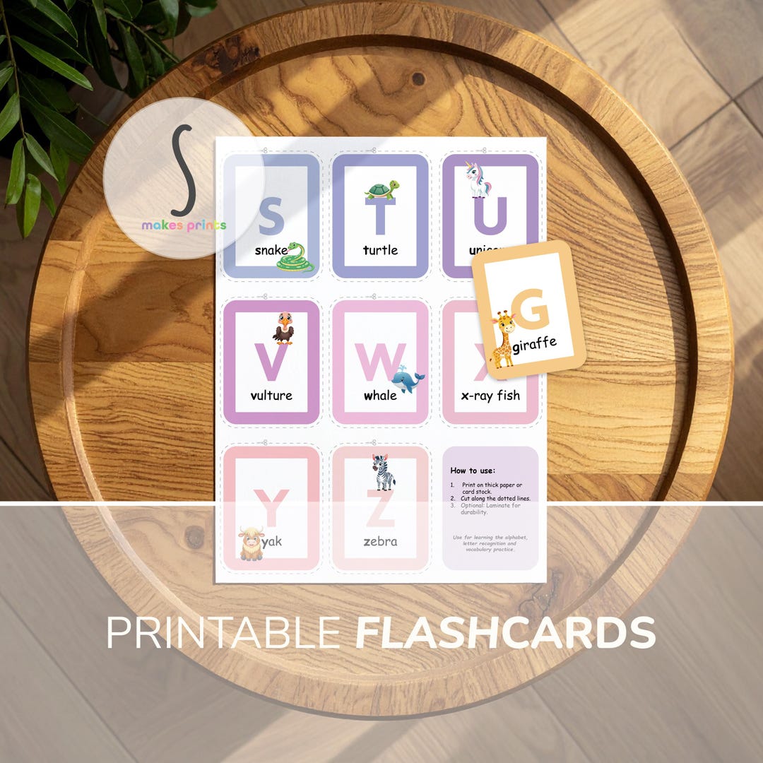 Alphabet Flashcards Printable – A to Z Animal Letters – ABC Learning ...