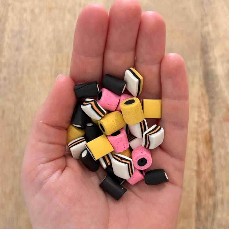 Handmade English Licorice Keychain Made of Polymer Clay | Mini Food ...