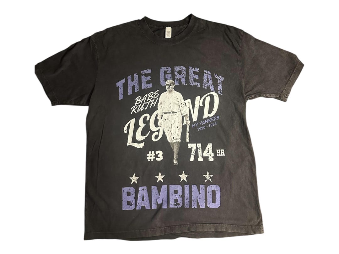 Babe Ruth Vintage Heavyweight T-shirt - Etsy