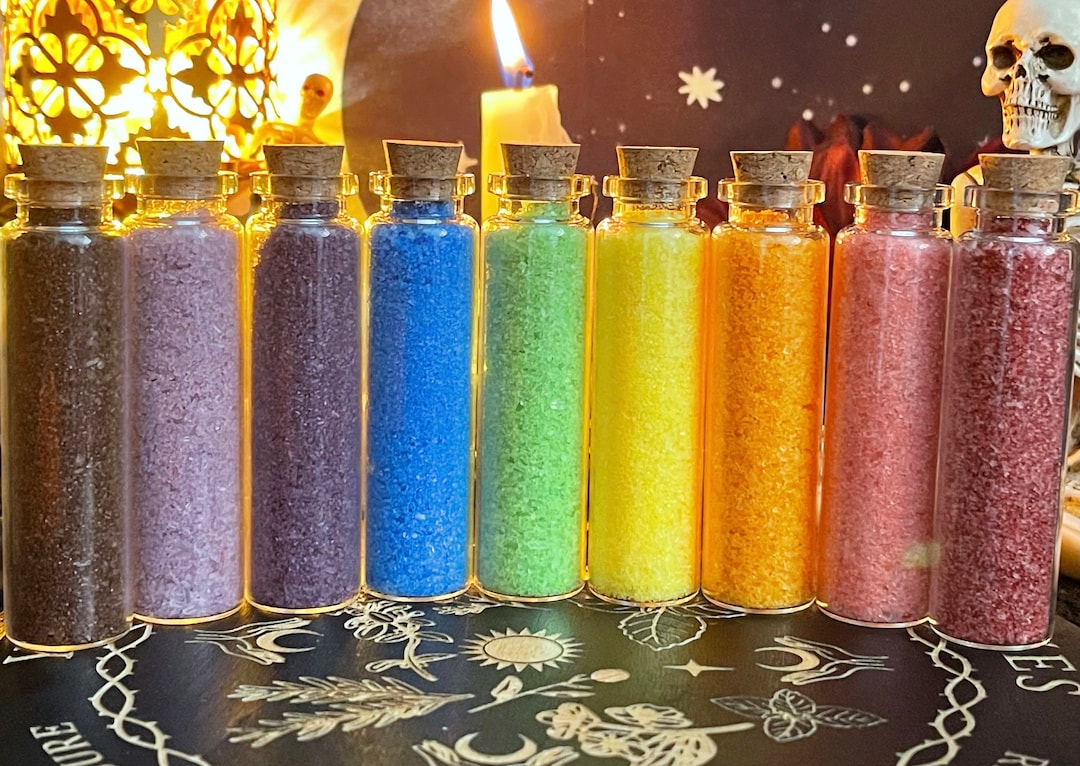 Colored WITCHES SALT, Fine Salt, Protection Salt, 9 Colors to Choose ...