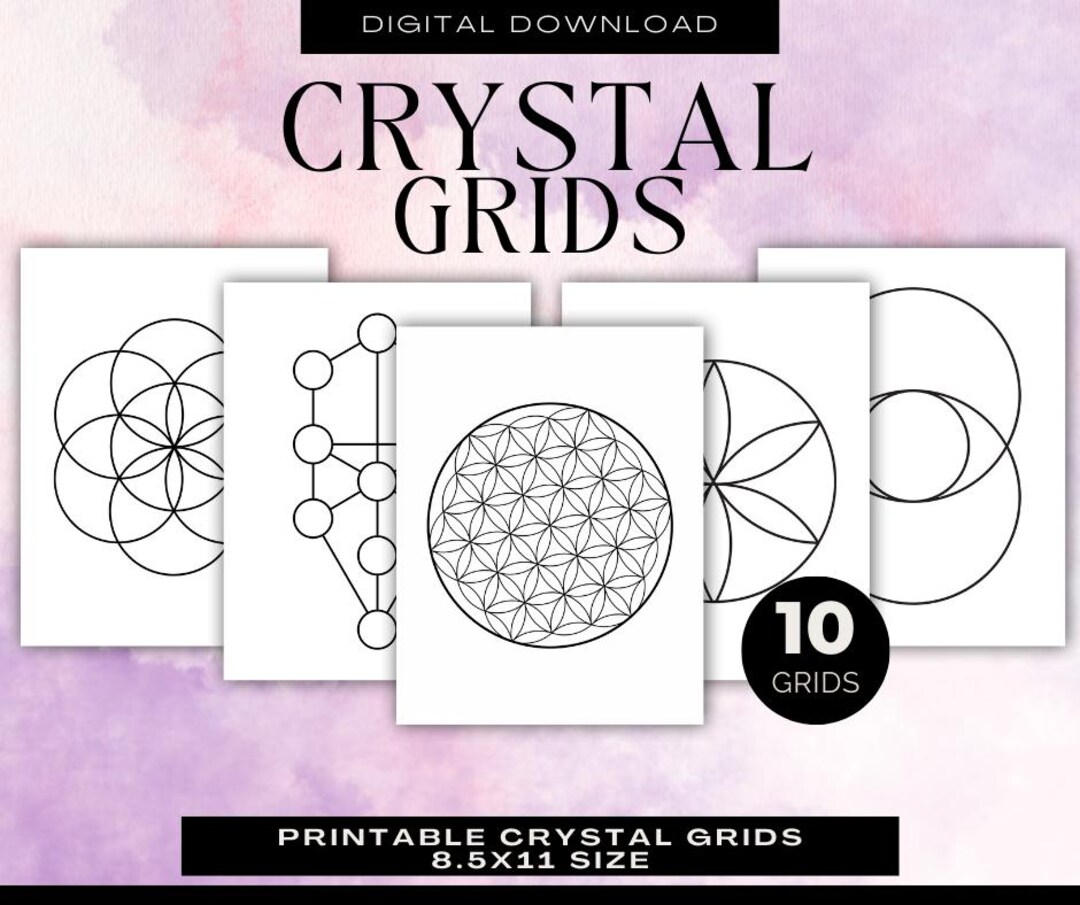 Crystal Grid Bundle | 10 Printable Grids | Sacred Geometry for ...