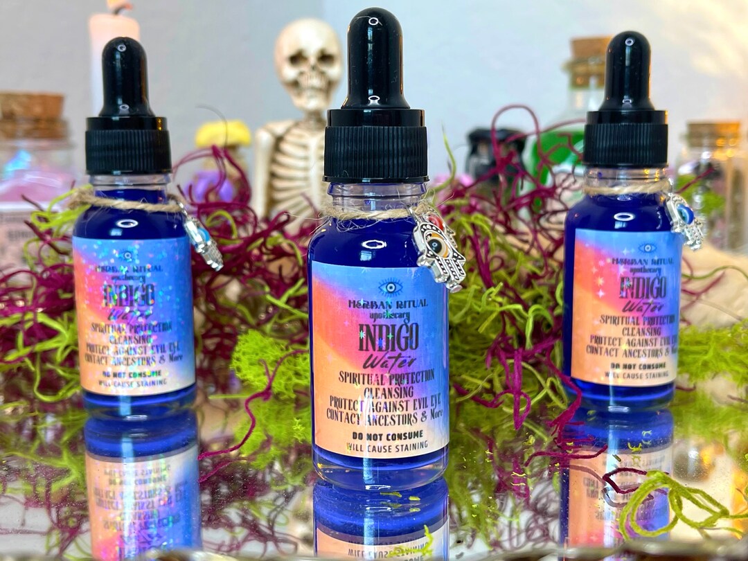 Indigo Water Blue Anil Protection Water Spiritual Protection Remove Evil Eye Blessed Water Etsy