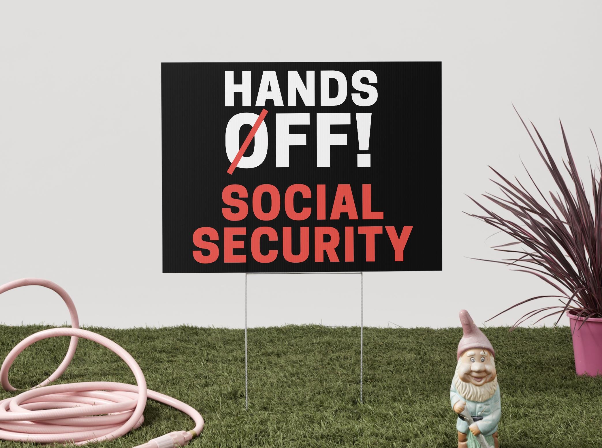 Hands off Social Security Yard Sign 24"x18" | Hands off Protest Sign ...