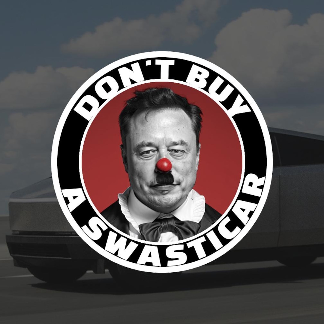 Swasticar Sticker | Don't Buy A Swasticar Sticker | Anti-elon, Anti ...