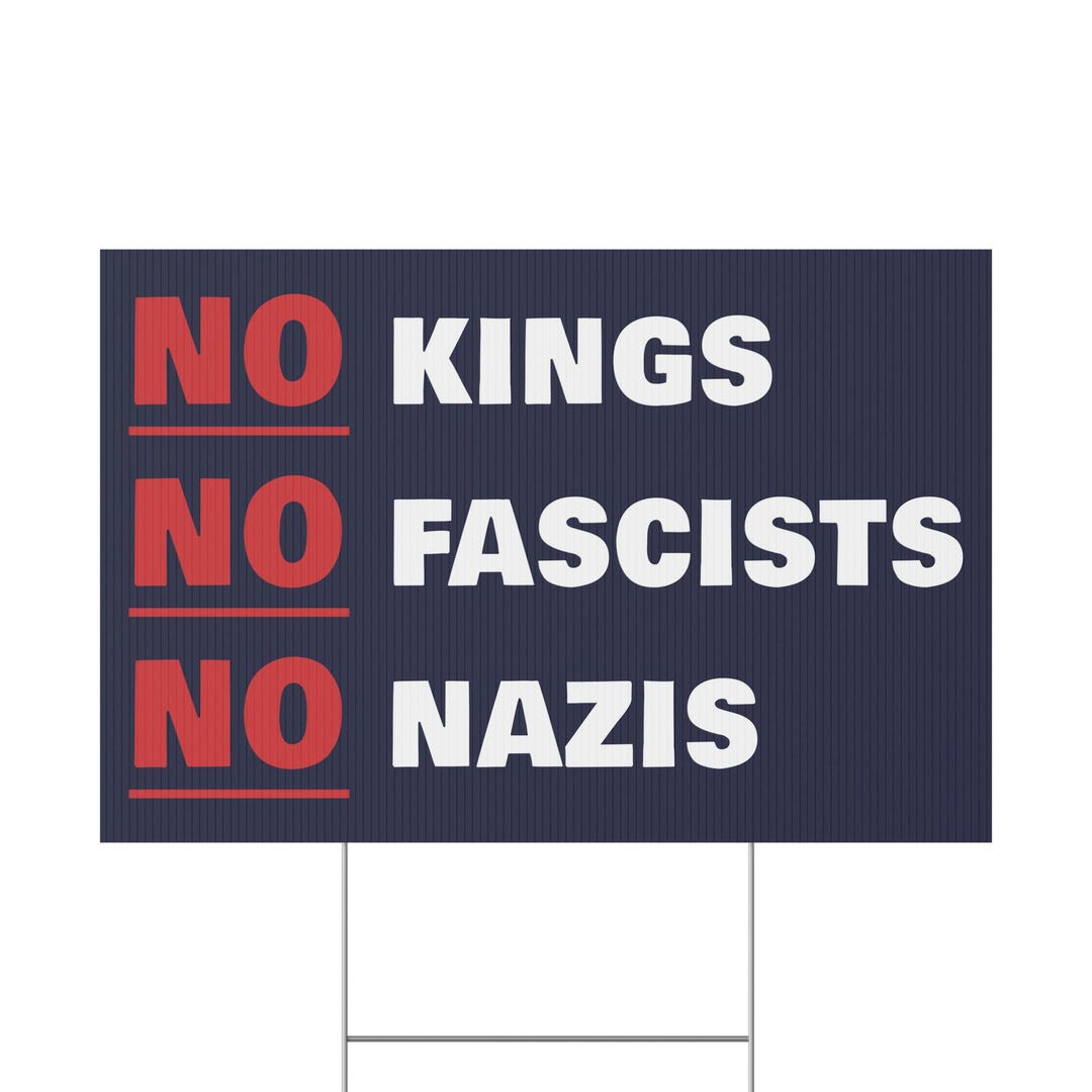 No Kings No Fascists No Nazis Yard Sign 18"x12" | Anti Elon Yard Sign ...