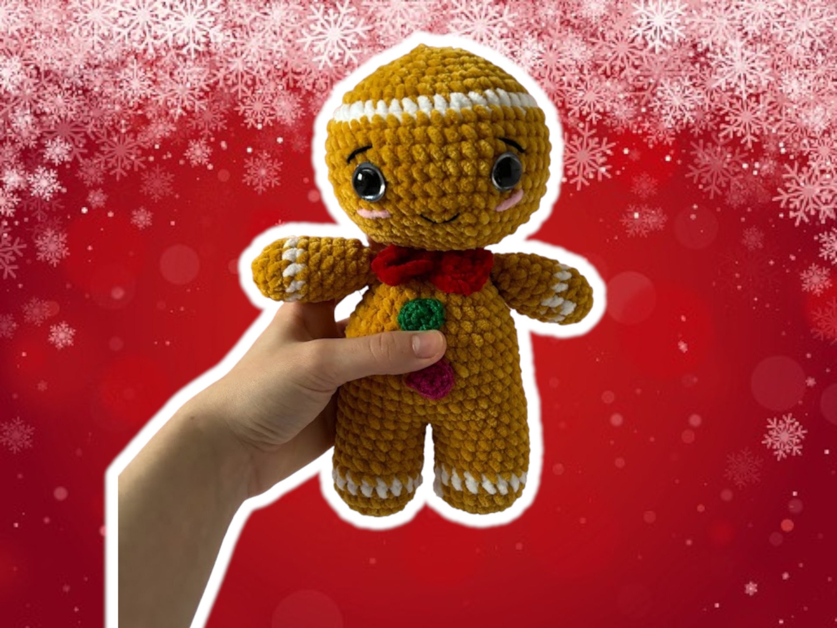 Gumdrop the Gingerbread Man Crochet Amigurumi Plushie - Etsy