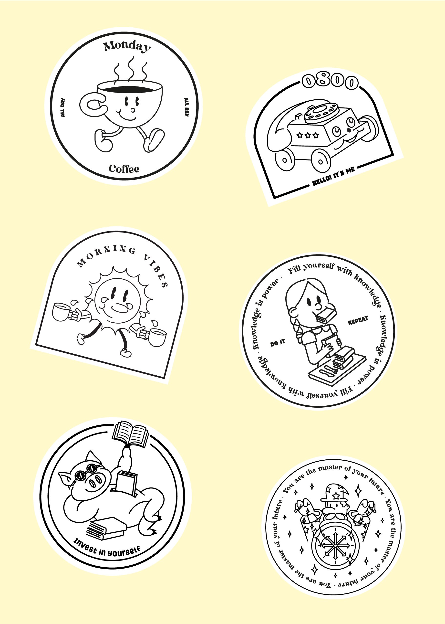 Character Stickers Sheet - Etsy