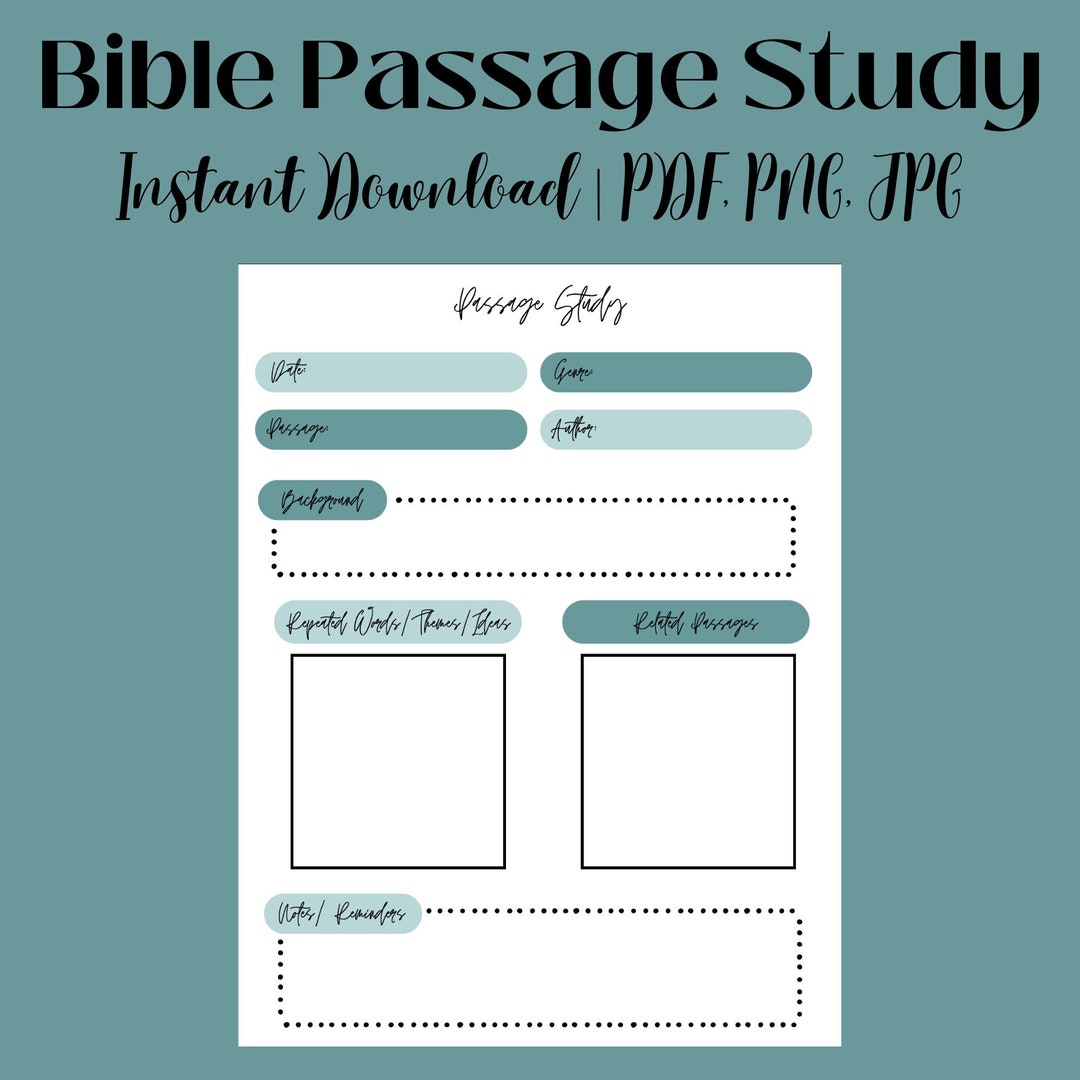 Digital Bible Study Template/ Passage Study Template - Etsy