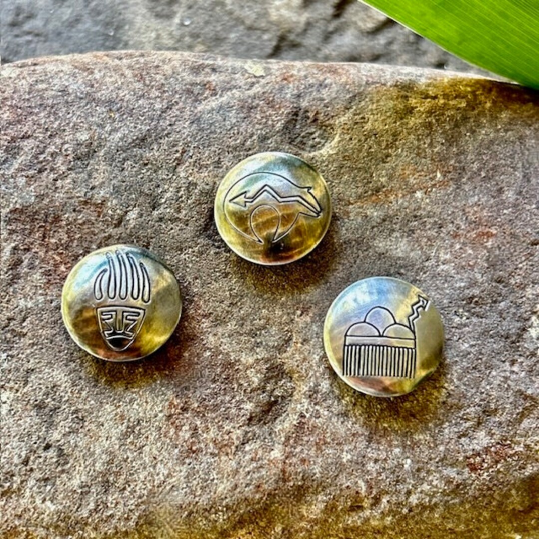 Vintage Silver Native American Button Covers - Etsy