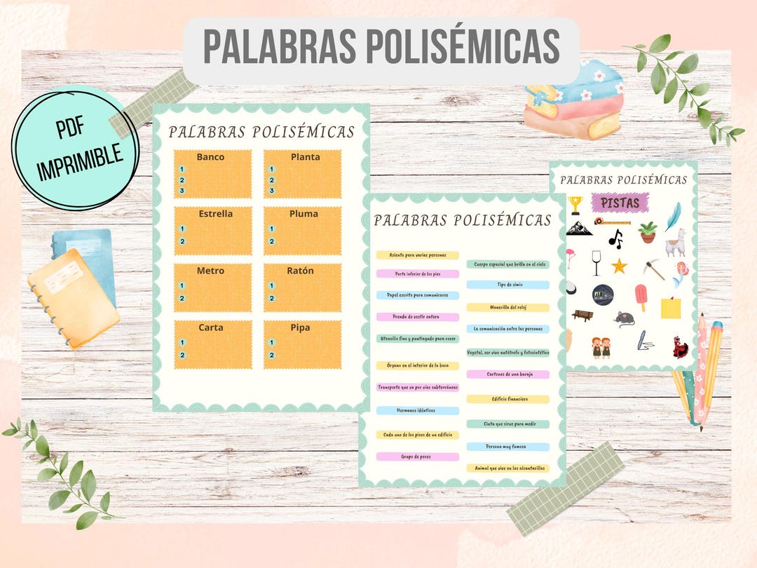 Language Activity, Polysemic Words, Primary Education, Learning Activity, Printable Resource ...