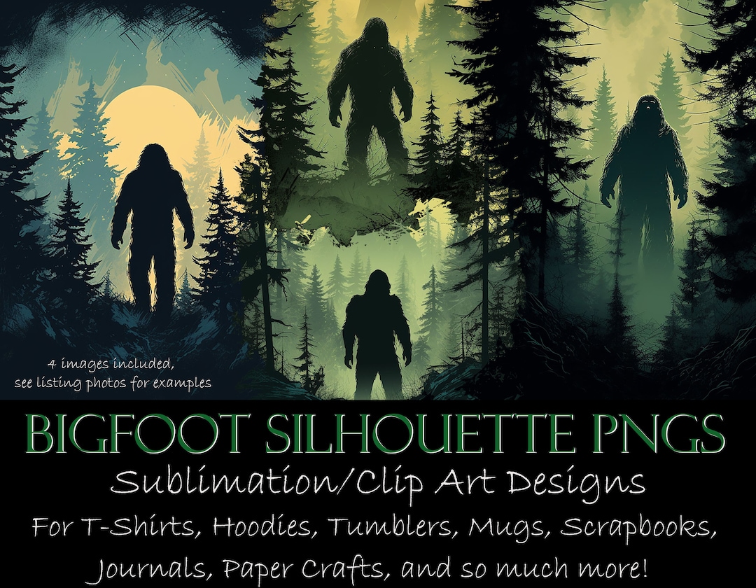 Bigfoot Silhouette Designs, Cryptid Design, Digital Download ...