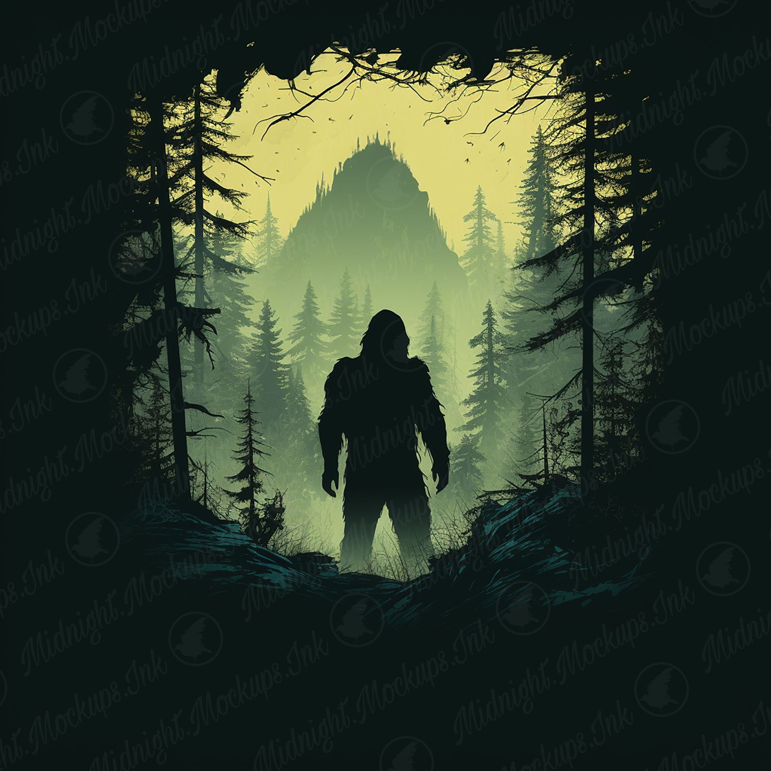 Bigfoot Silhouette Designs, Cryptid Design, Digital Download ...