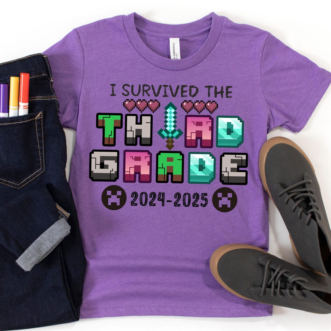 Last Day of School Kids Shirt, Last Day of 3rd Grade Pixelated Gamer ...