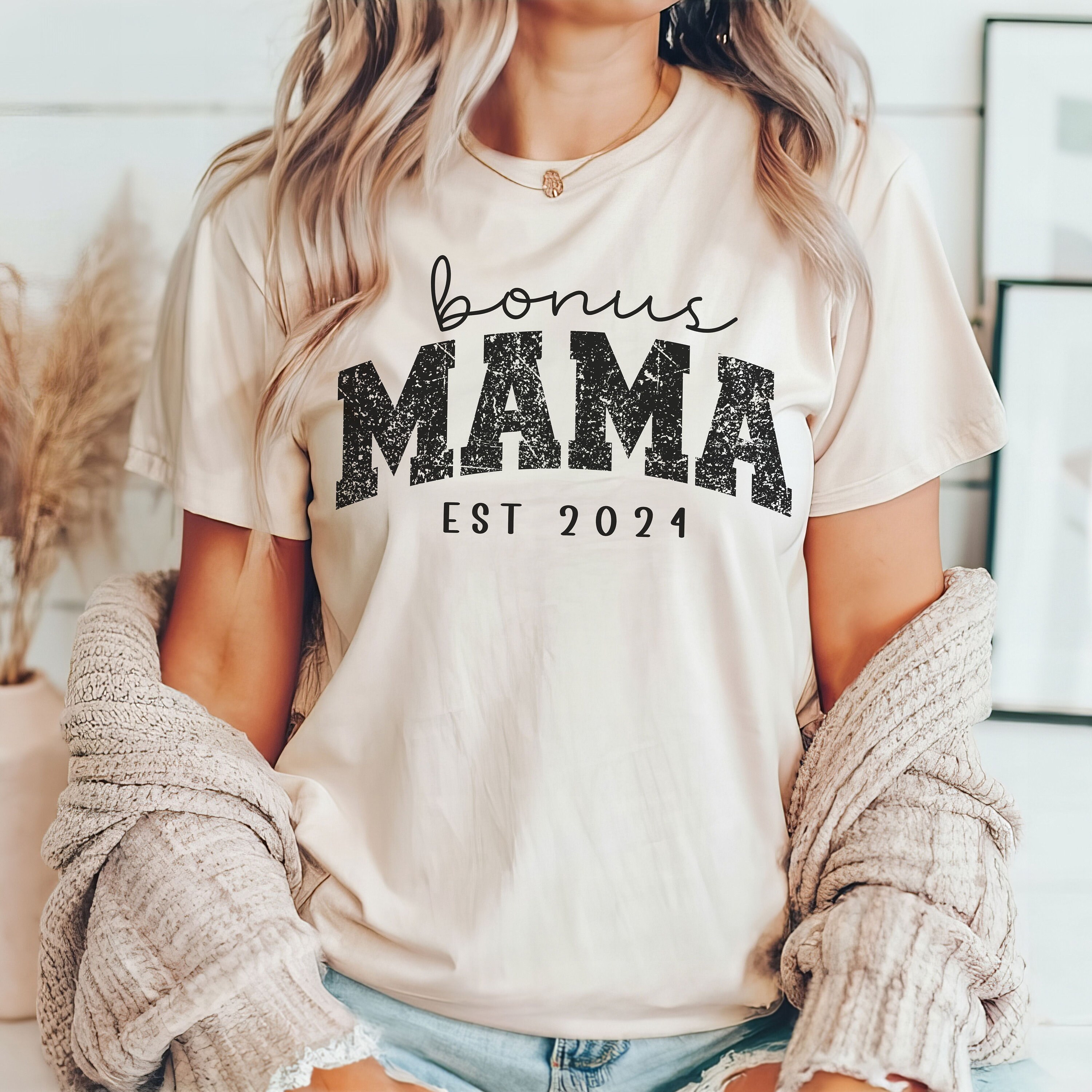 Bonus Mom T Shirt Stepmom Shirt Est 2024 Bonus Mama Tee Mothers Day
