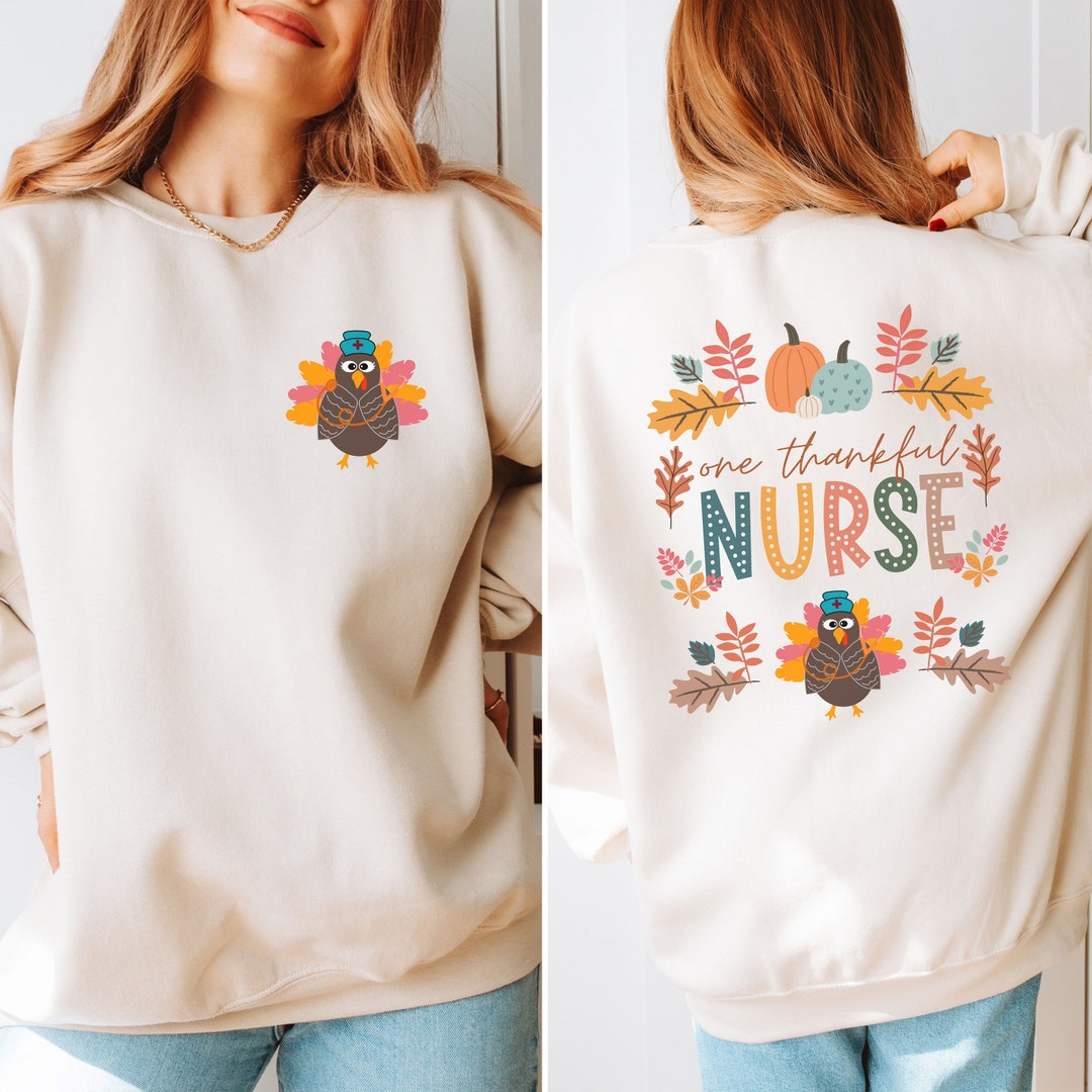 Thankful Nurse Sweatshirt, Thanksgiving Nurse Sweater, Fall Sweater for ...