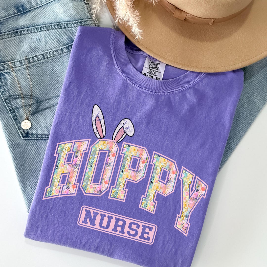 Easter Pediatrics Nursing Shirt, Comfort Color Nurse Tee, Spring Nurse ...