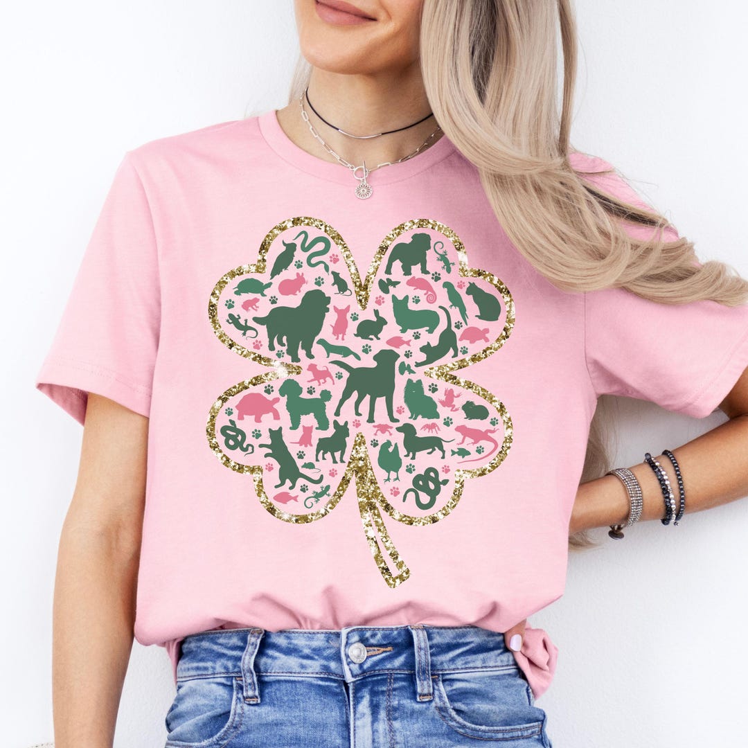 Pink Vet Tech Shamrock Shirt, St Patricks Veterinarian Shirt, Vet Tech ...