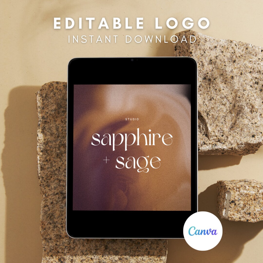 Sapphire + Sage Editable Canva Logo Design Template - Etsy