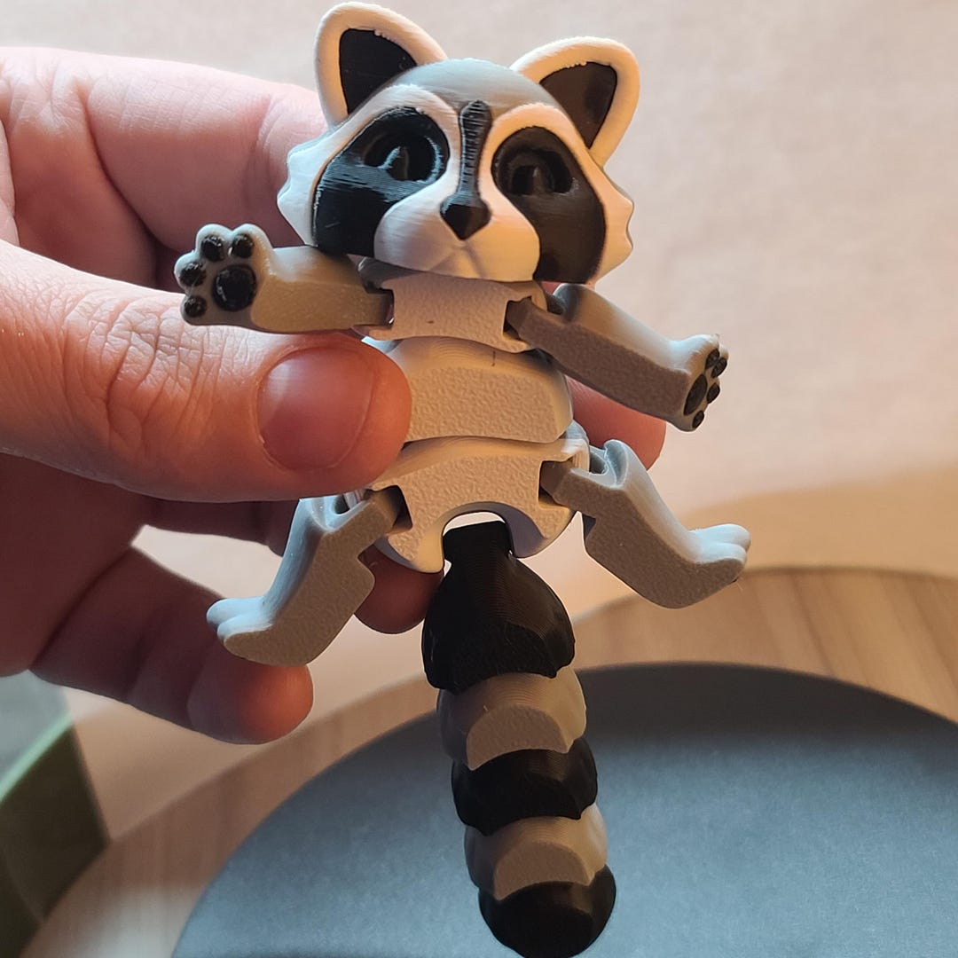 Cute Articulated Raccoon Fidget Toy for Stress Relief 3D Printed - Etsy