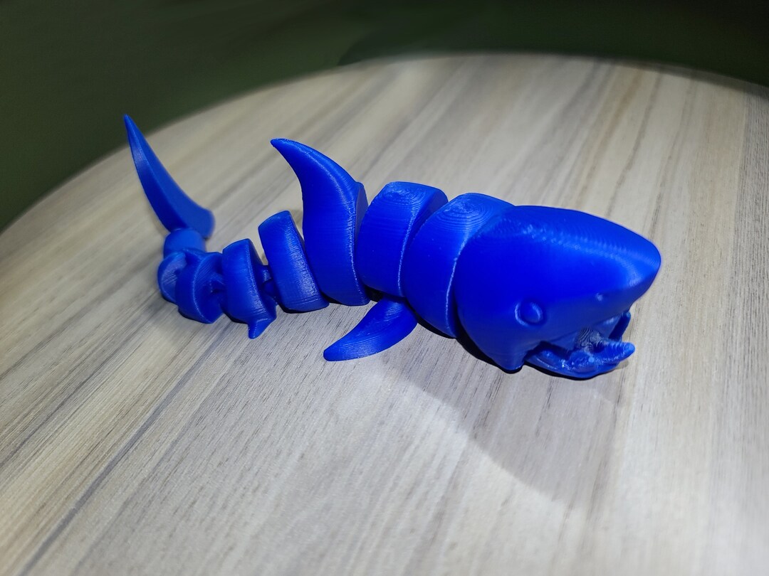 Articulated Blue Shark Fidget Toy With Movable Jaw - Etsy
