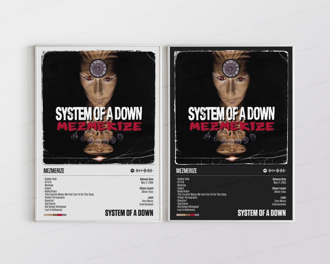 System of A Down Posters / Mezmerize Poster Album Cover - Etsy