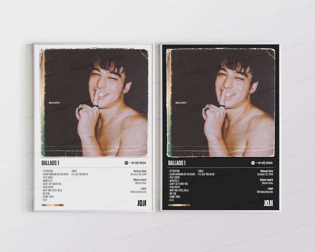Joji Posters Ballads 1 Poster Joji Tracklist Album Cover - Etsy