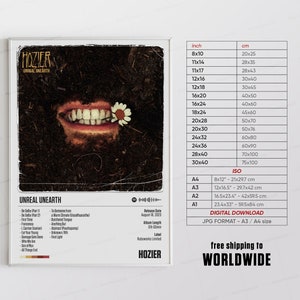 Hozier Posters / Unreal Unearth Poster Tracklist Album Cover - Etsy